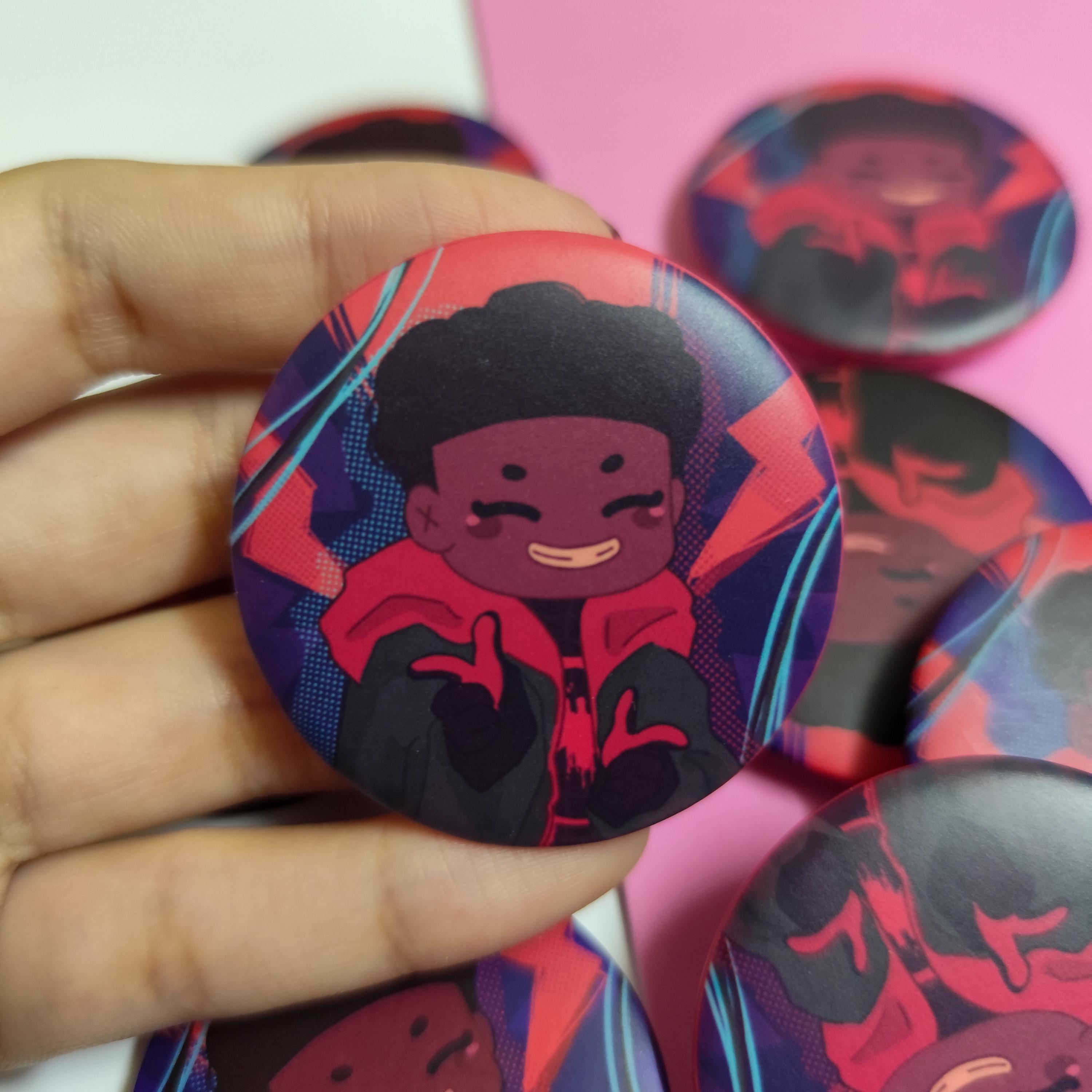 Spider-man Across the Spiderverse Atsv 1.75" Round Button Pins and Star ...