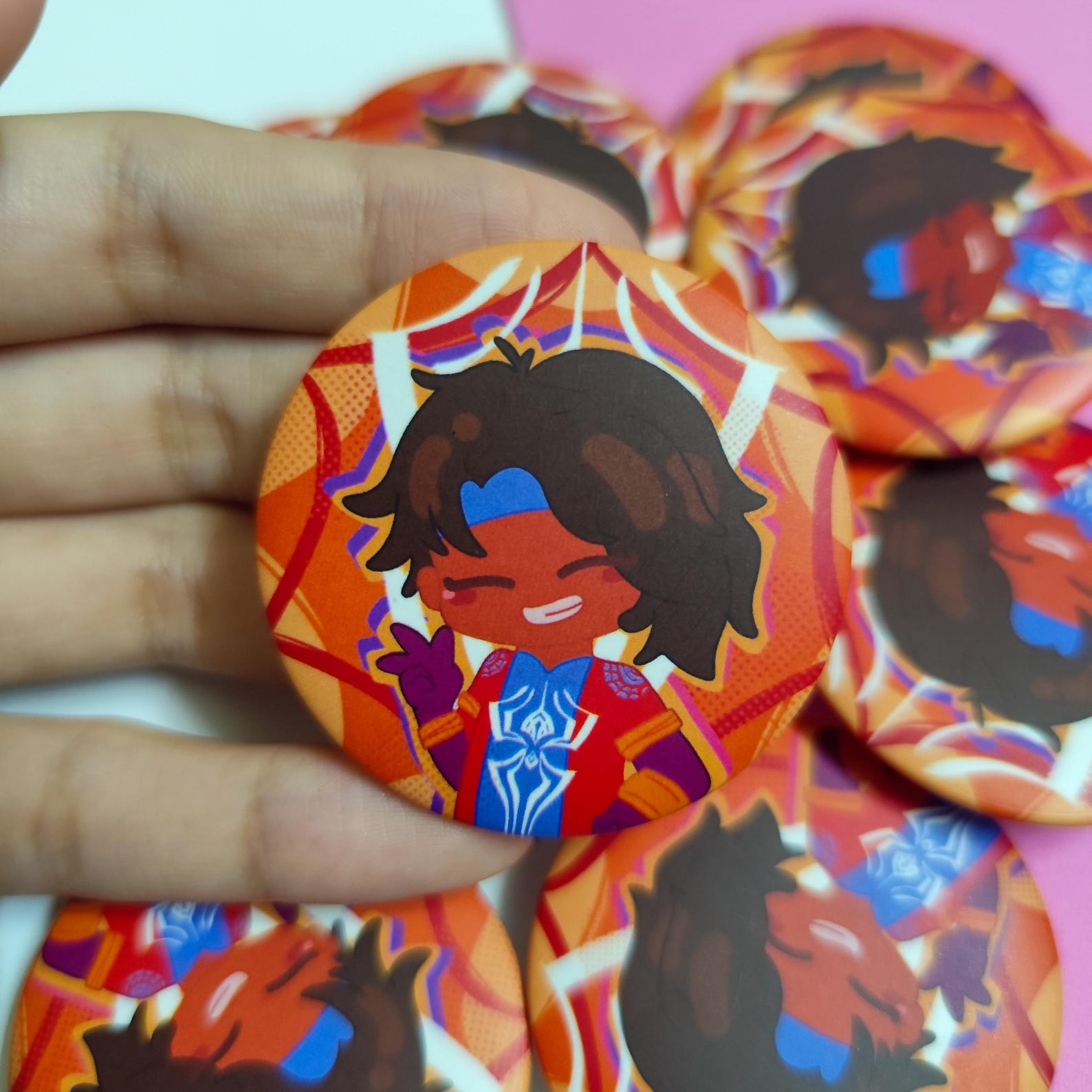 Spider-man Across the Spiderverse Atsv 1.75" Round Button Pins and Star ...