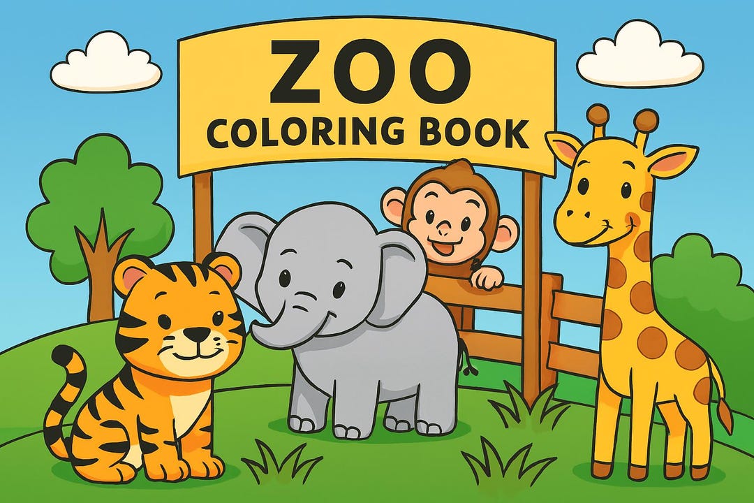 Zoo Coloring Book for Kids - Etsy Australia