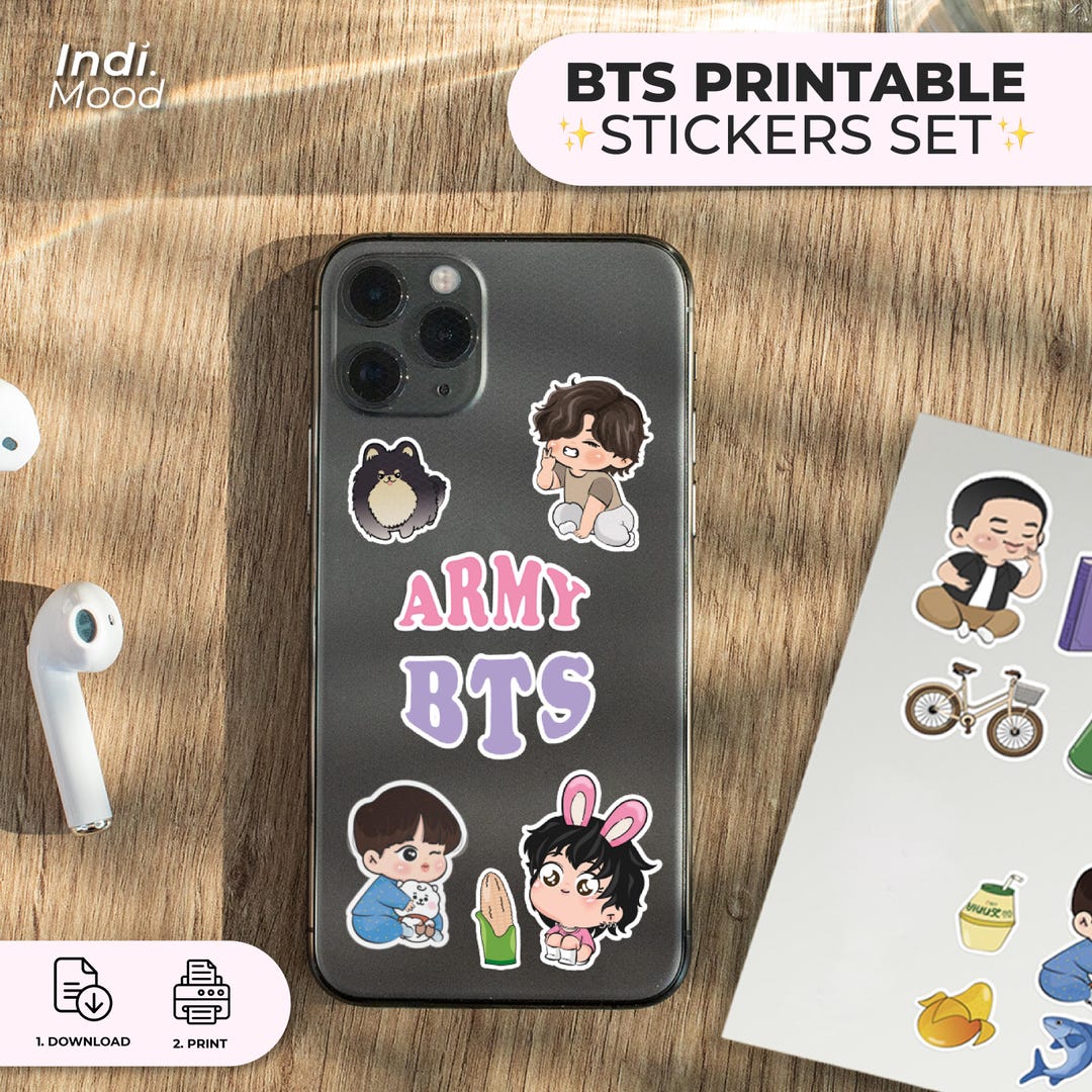 BTS Stickers Png, BTS Decals, Gift for Army, Kpop Stickers, Design for ...