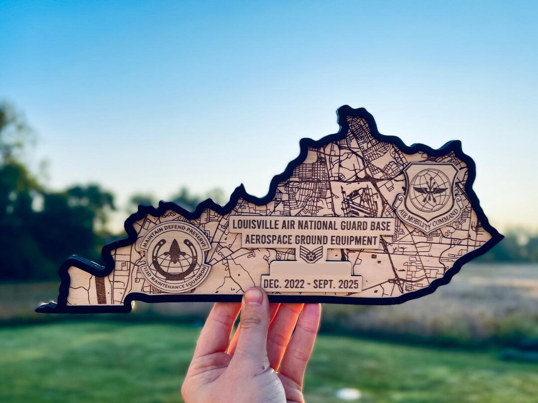 Engraved State Outline Military Plaque | Wooden Military PCS Gift - Etsy