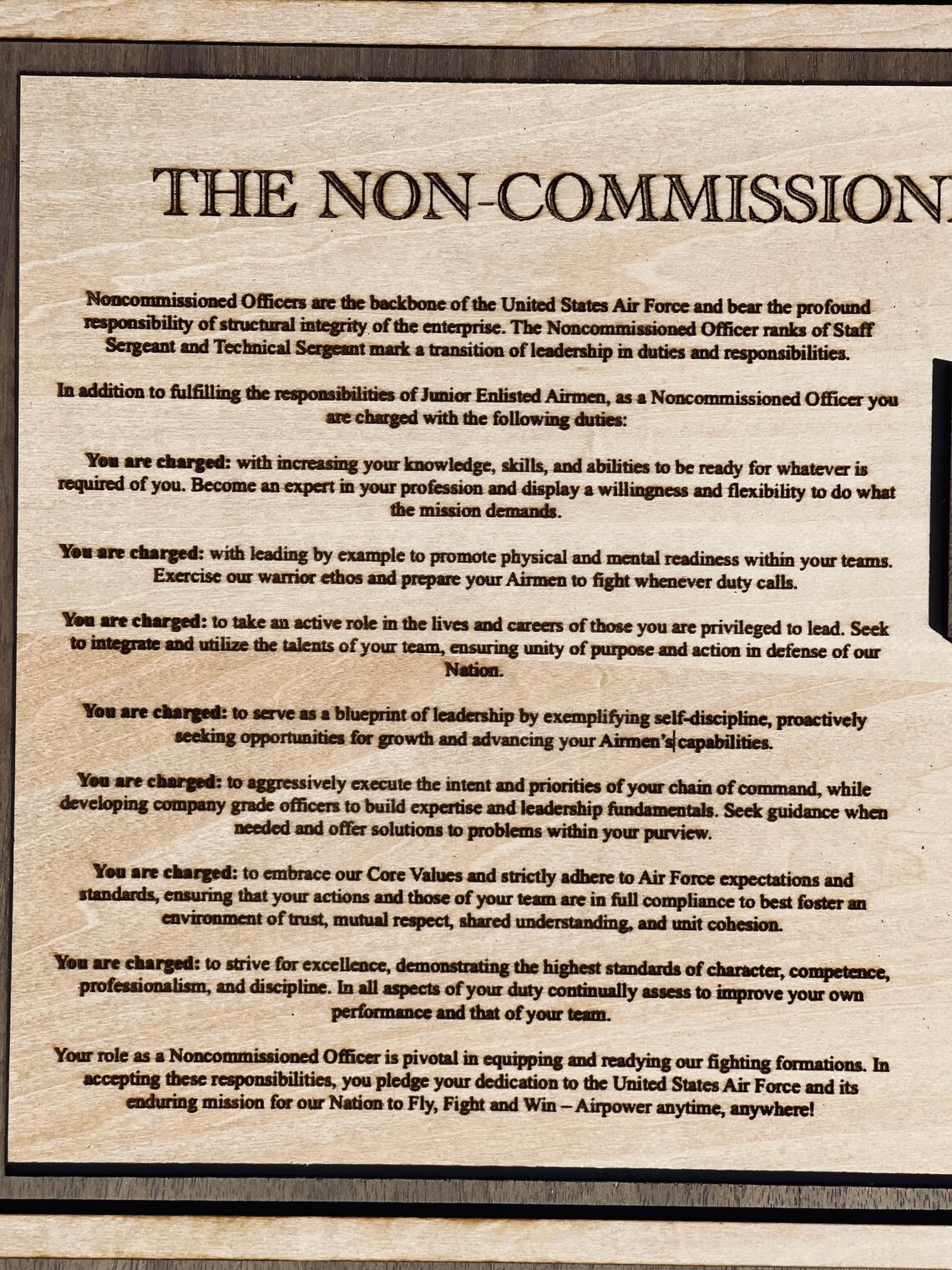 Military Promotion Gift | NCO and SNCO Charge | Usaf | Usn | Us Army ...