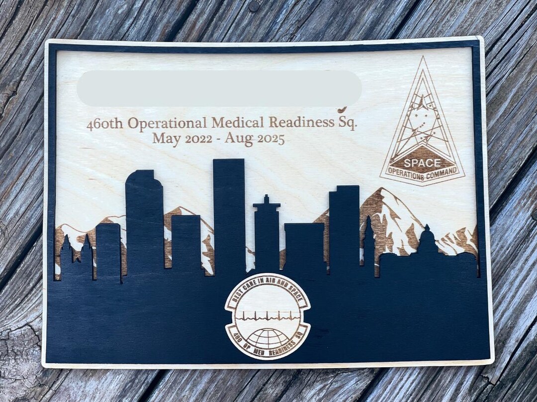 Custom Colorado PCS Plaque | Denver Skyline |space Force Gift ...