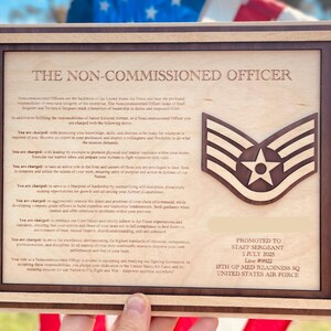 Military Promotion Gift | NCO and SNCO Charge | Usaf | Usn | Us Army ...