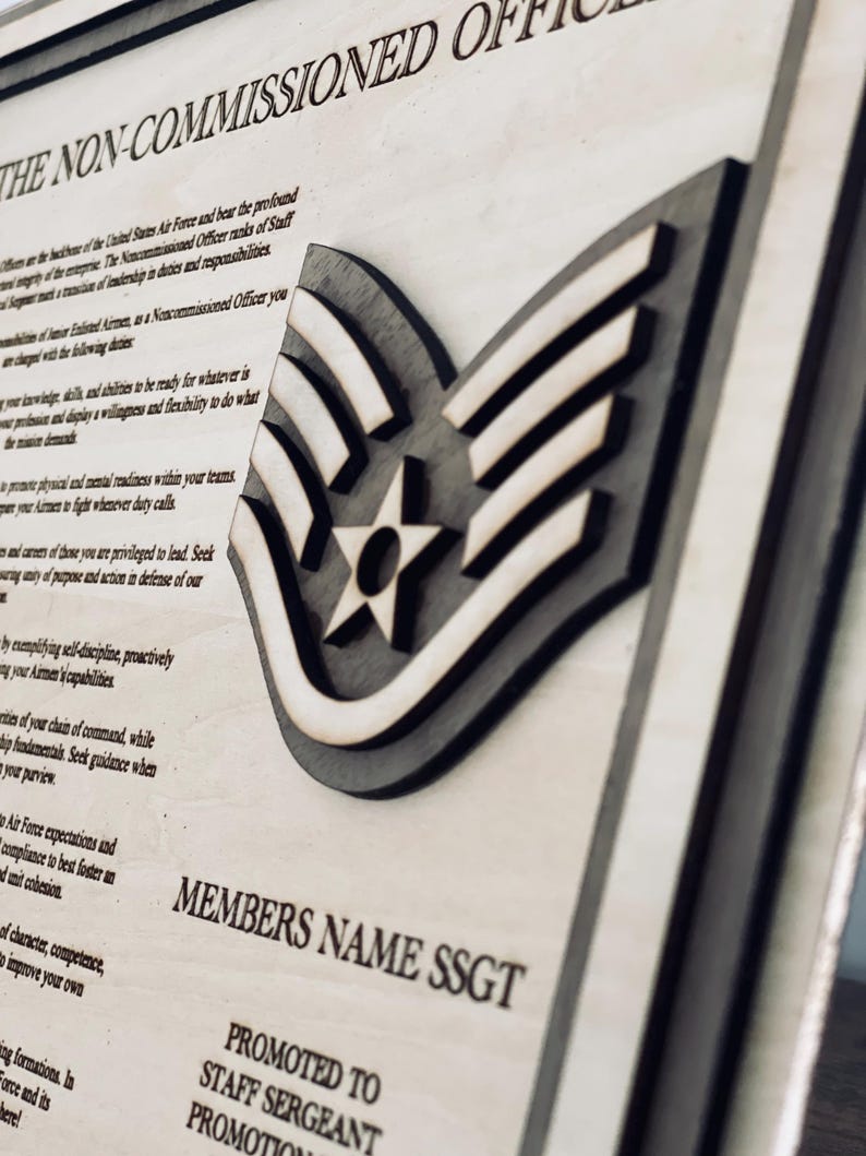 Military Promotion Gift | NCO and SNCO Charge | Usaf | Usn | Us Army ...