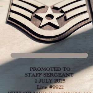 Military Promotion Gift | NCO and SNCO Charge | Usaf | Usn | Us Army ...