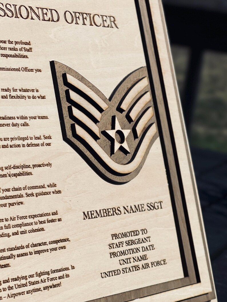 Military Promotion Gift | NCO and SNCO Charge | Usaf | Usn | Us Army ...