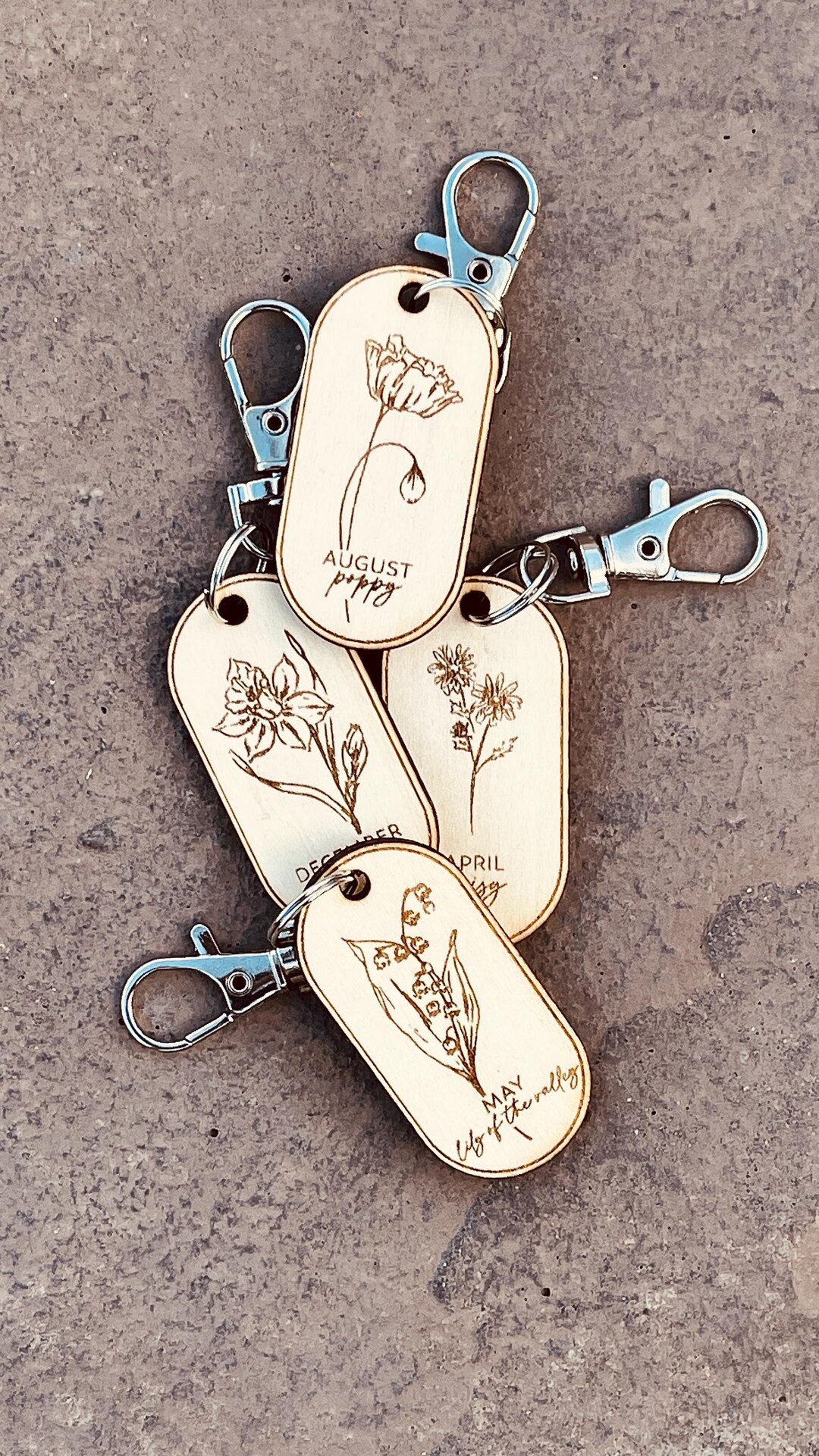 Birth Month Flower Keychain | Flower Keychain | Boho | Bohemian ...