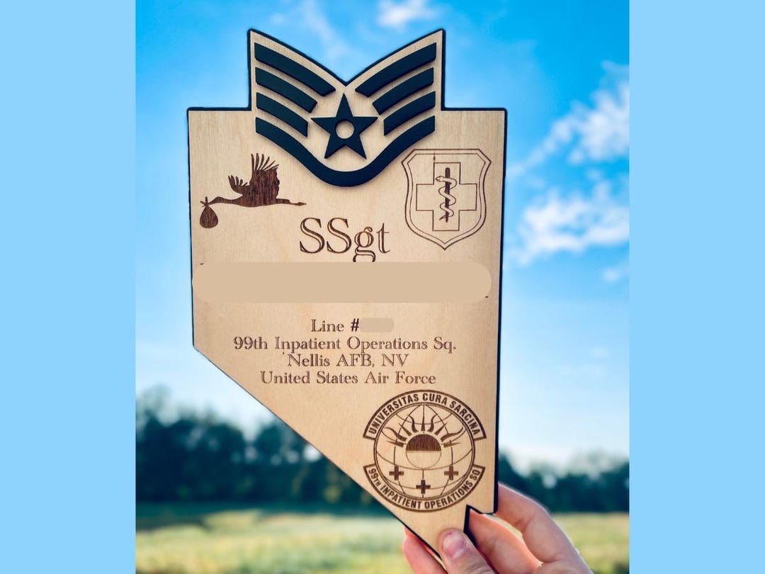 Custom Engraved Nevada Military Promotion Plaque | Wooden Military Gift ...