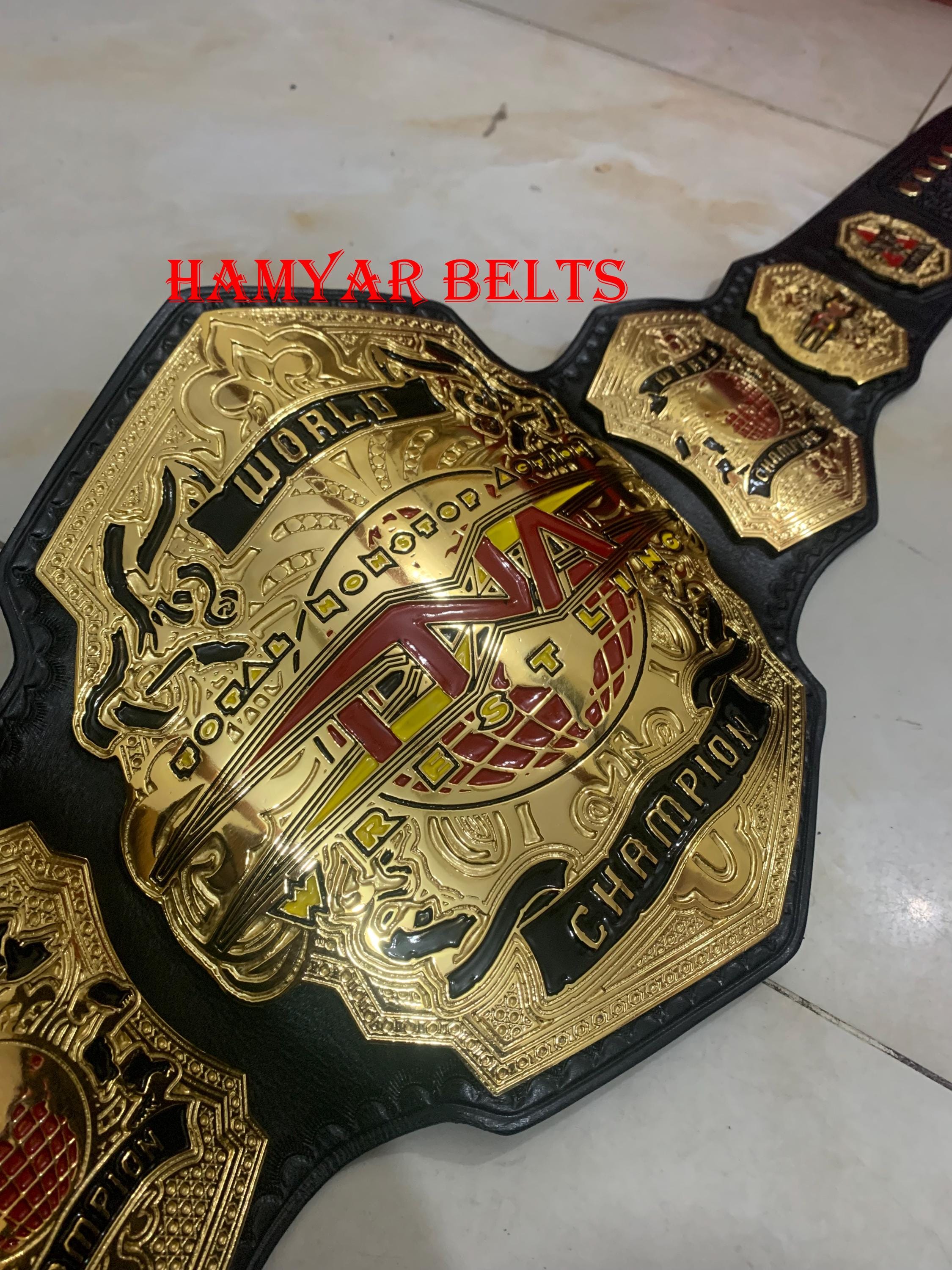 TNA World Heavyweight Championship Belt –gold Plated,4mm Zinc ,real ...