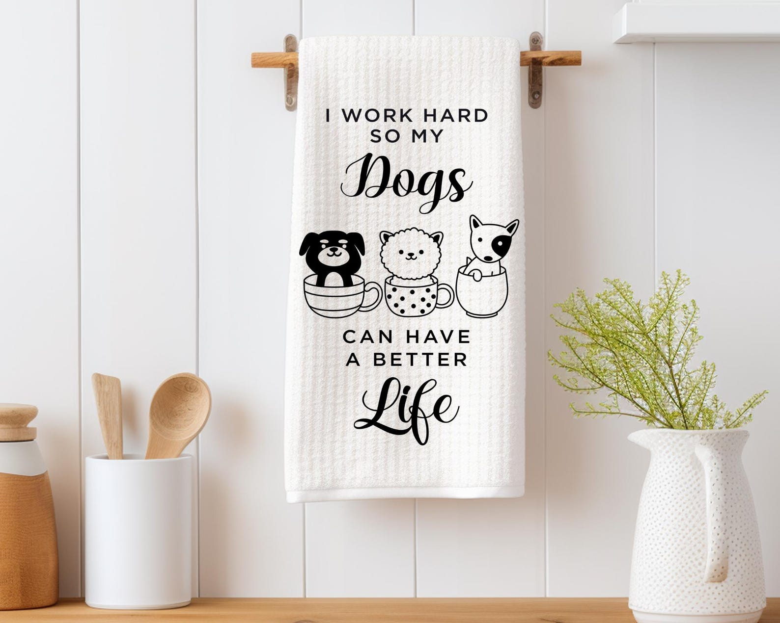 Funny Dog Themed Kitchen Towel Sublimation Bundle, Kitchen Dish Towel ...