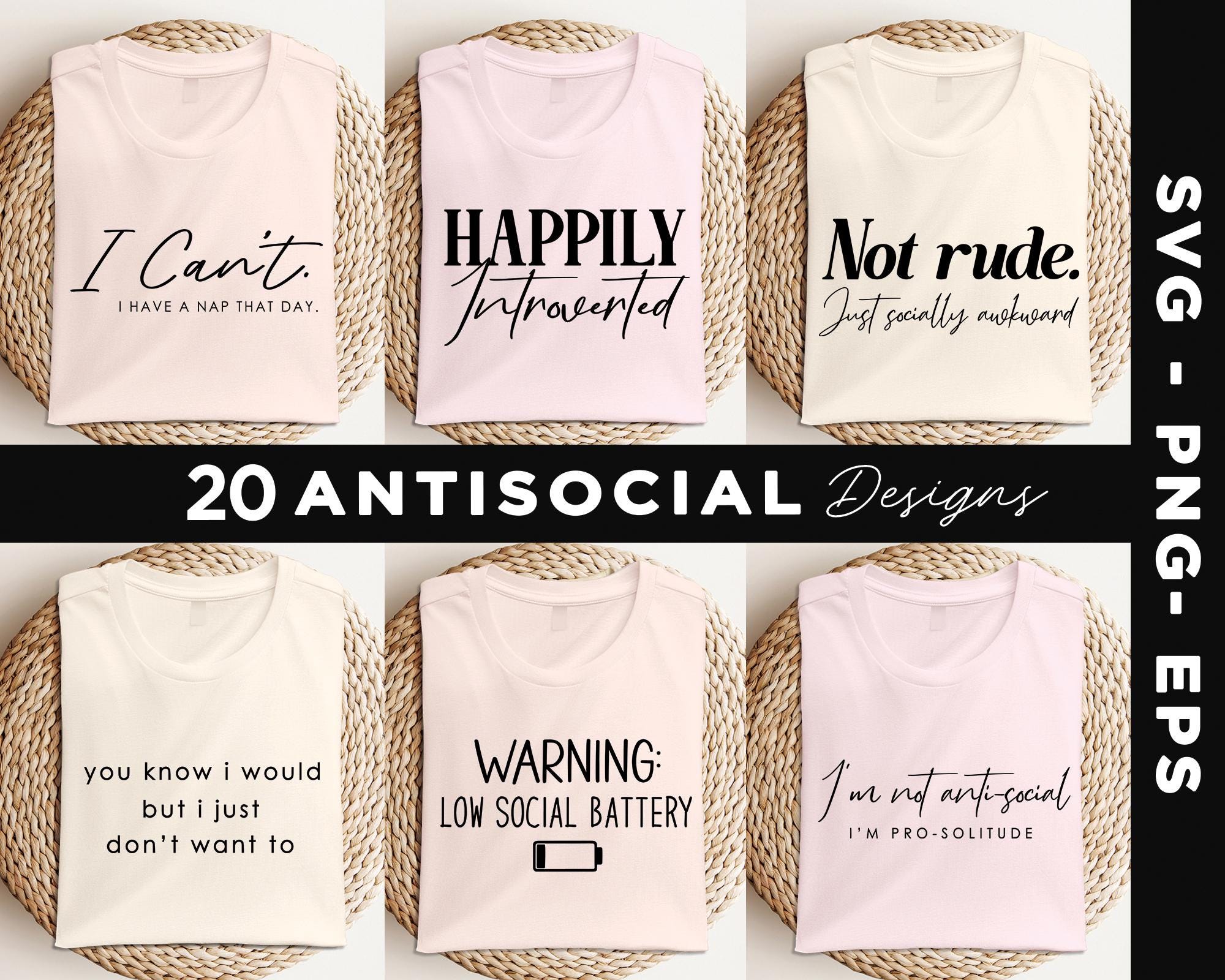 Antisocial SVG Bundle | Introvert Svg Bundle | Social Anxiety Svg ...