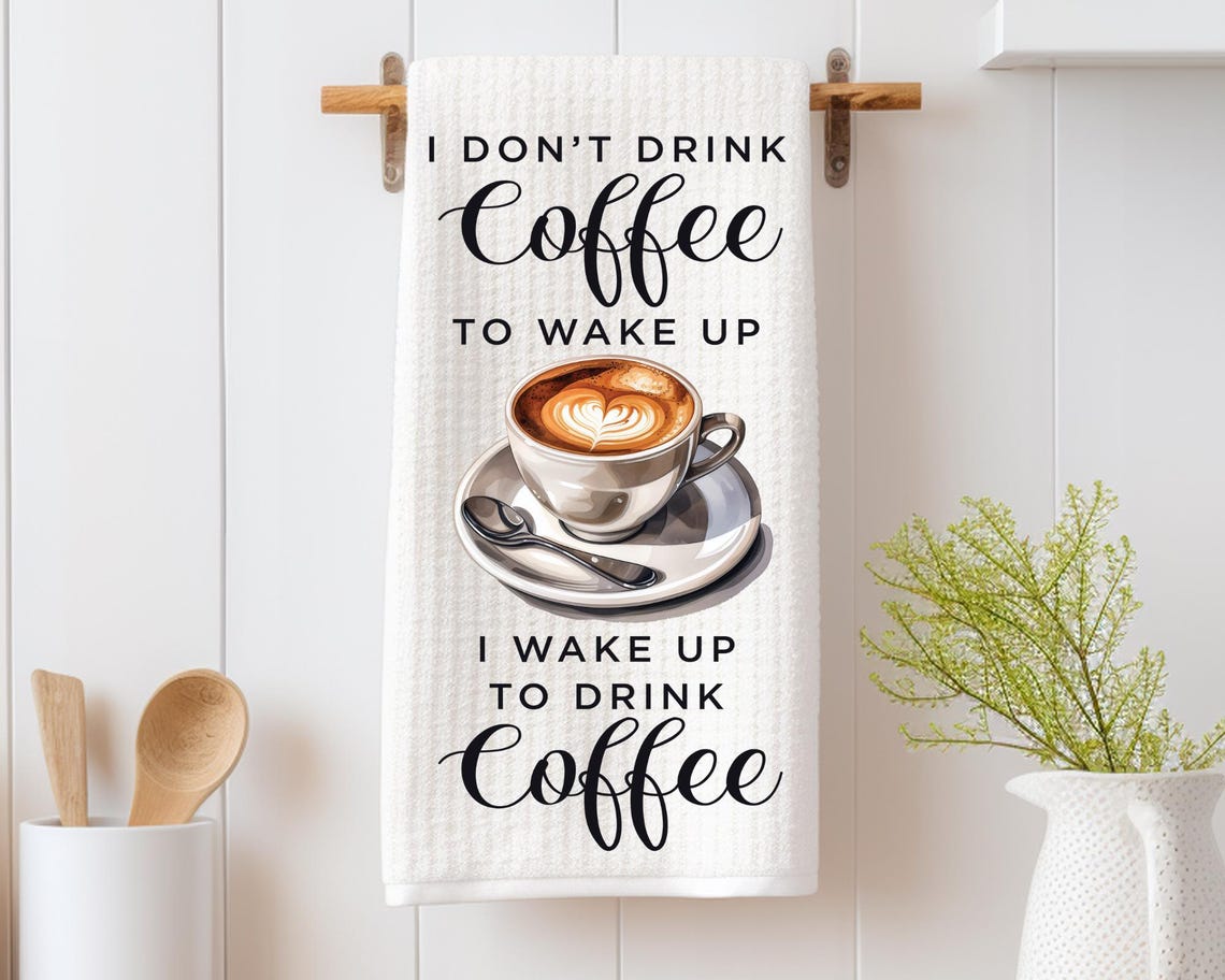 Funny Coffee Themed Kitchen Towel Sublimation Bundle, Kitchen Dish ...