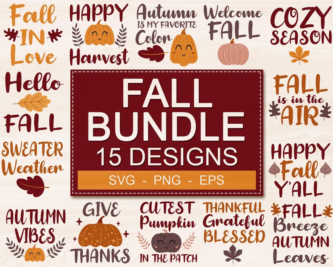 Cute Fall SVG Bundle | Thanksgiving Svg | Autumn Svg | Fall Shirt Svg ...