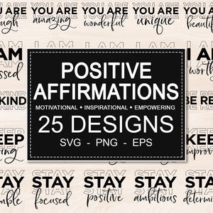 Empowering Affirmations SVG Bundle | Self Love Motivational Words for ...
