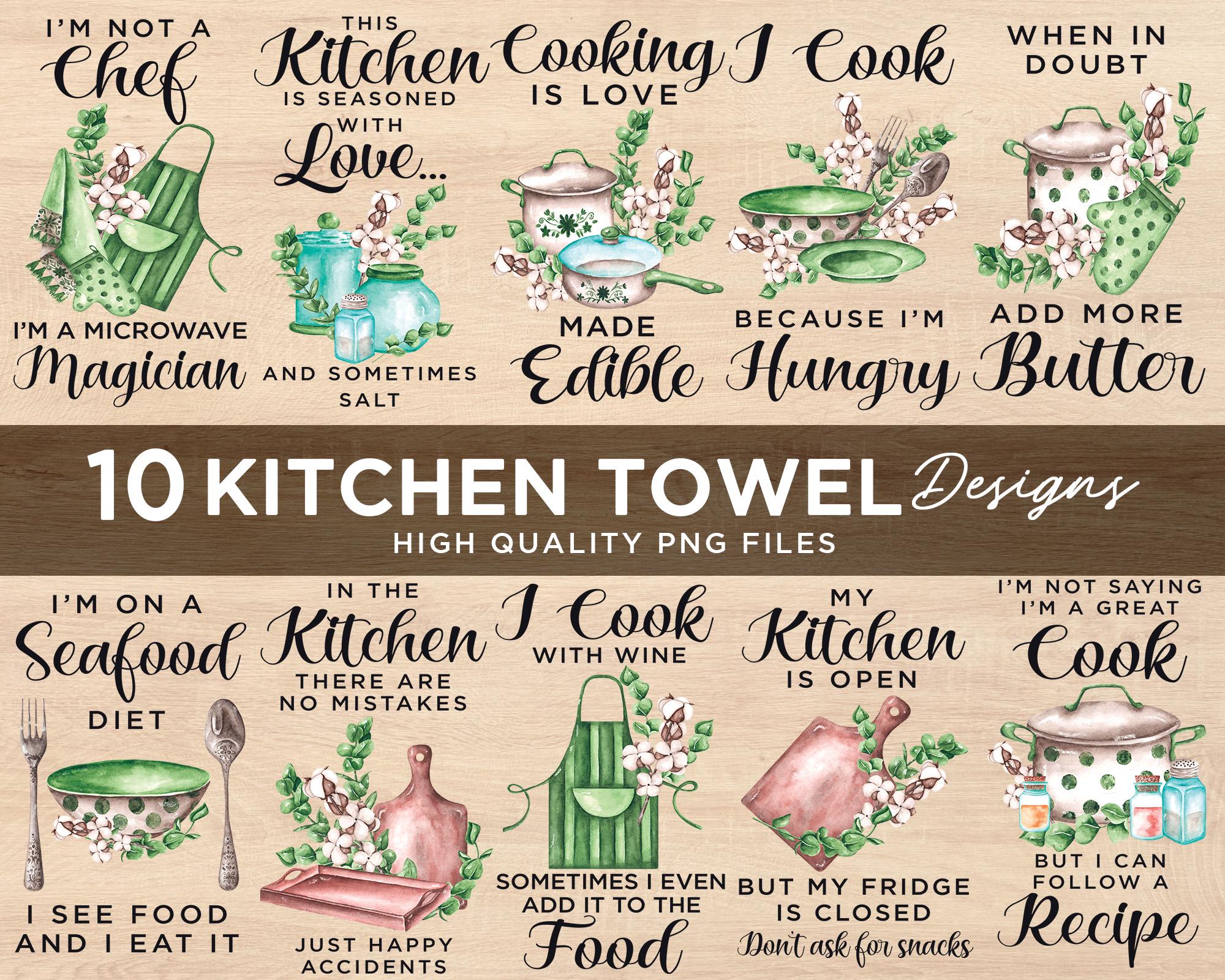 Funny Kitchen Towel Sublimation Bundle PNG | Kitchen Towels PNG Design ...