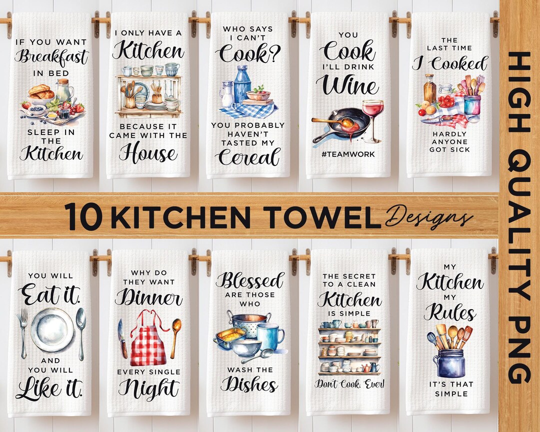 Funny Kitchen Towel Sublimation Design, Kitchen Towel Sublimation PNG ...