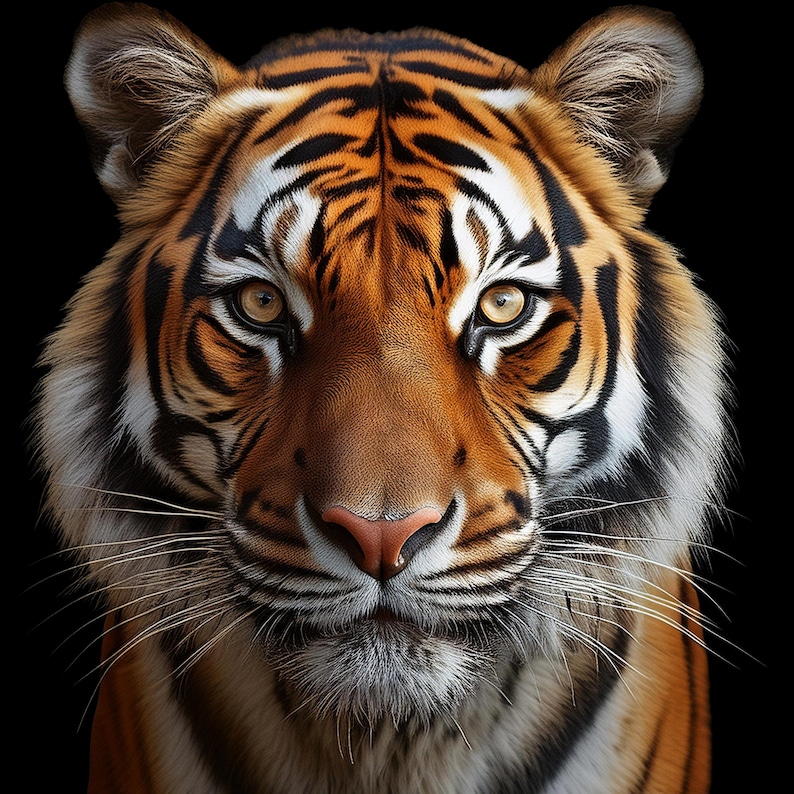 This Realistic Tiger Art Png Captures the Animal's Majesty With Bold ...