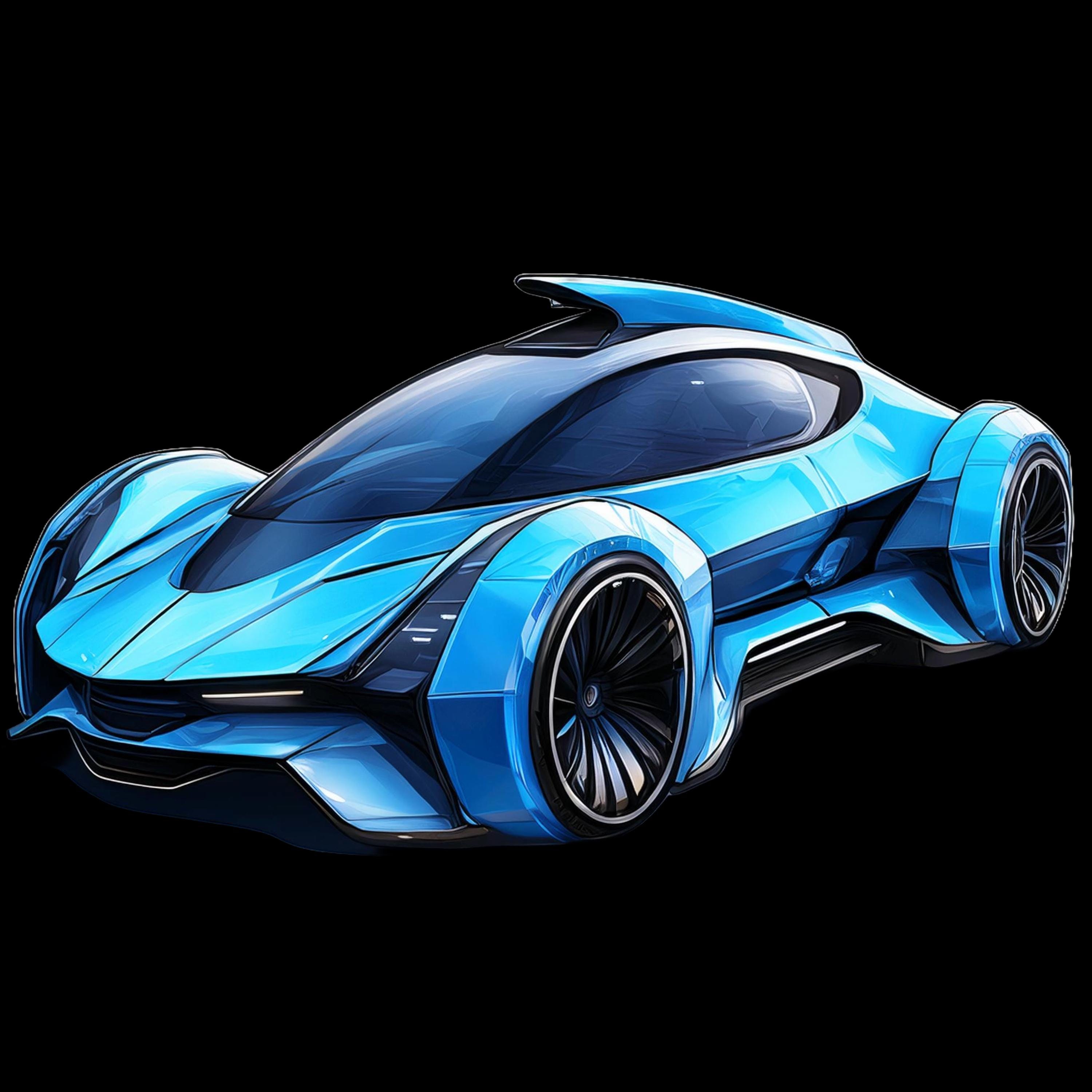Own the Future: Futuristic Blue Concept Car. PNG 300 DPI - Etsy
