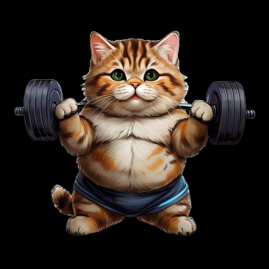 Get Swole With This Motivational Kitty PNG 300 DPI - Etsy