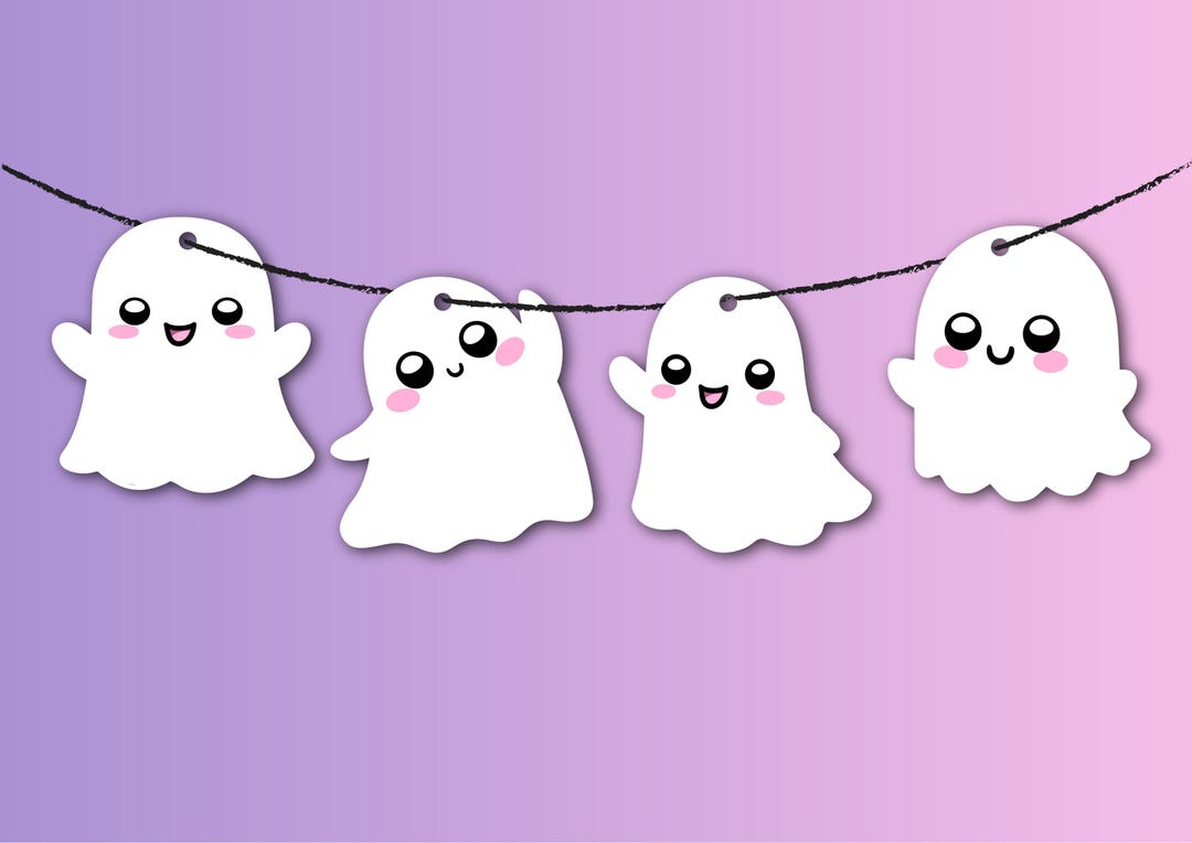 Printable Ghost Banner & Garland | DIY Halloween Bunting Flags | Kids ...