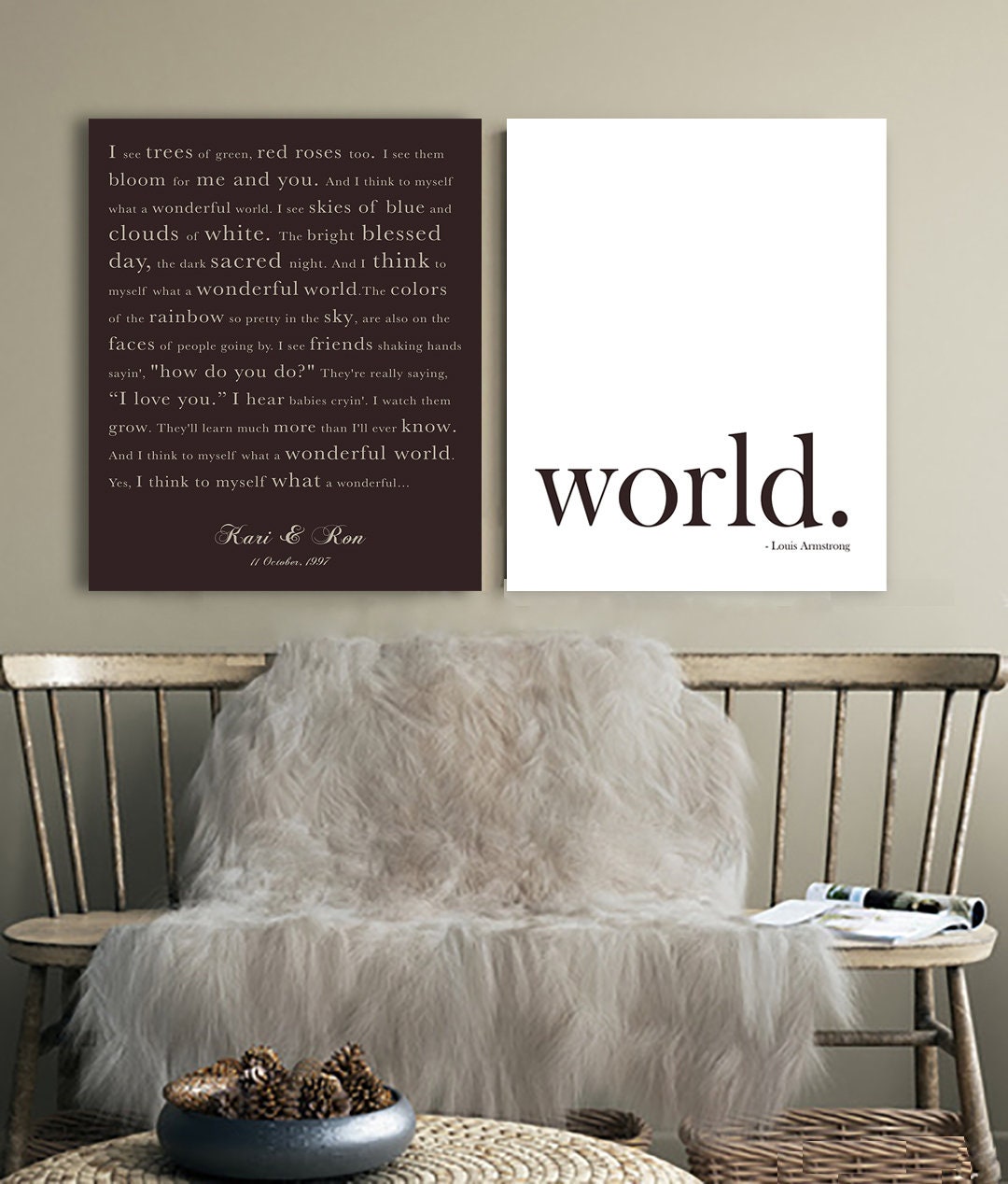 WHAT a Wonderful WORLD Canvas Set Personalized Song Lyrics Wall Art ...