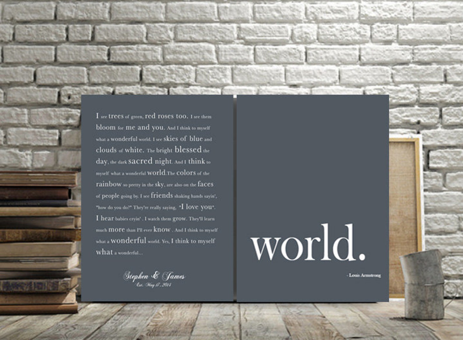 WHAT a Wonderful WORLD Canvas Set Personalized Song Lyrics | Etsy