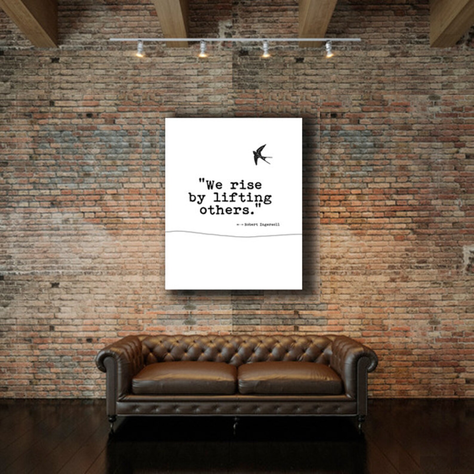 Inspirational Quote We Rise by Lifting Others Canvas Art Minimal ...