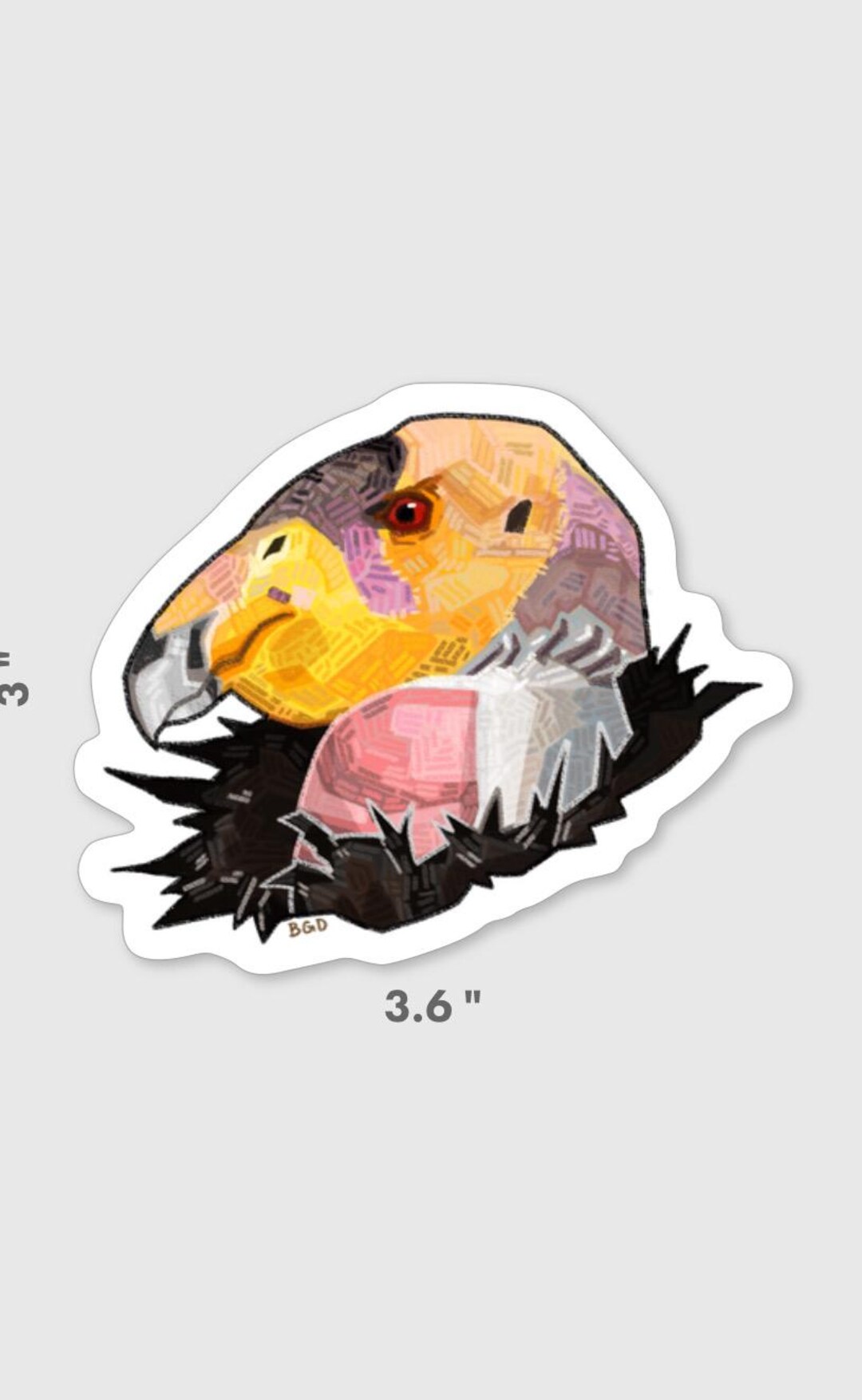 PREORDER California Condor Vinyl Matte Die Cut Sticker | Bird Lover ...