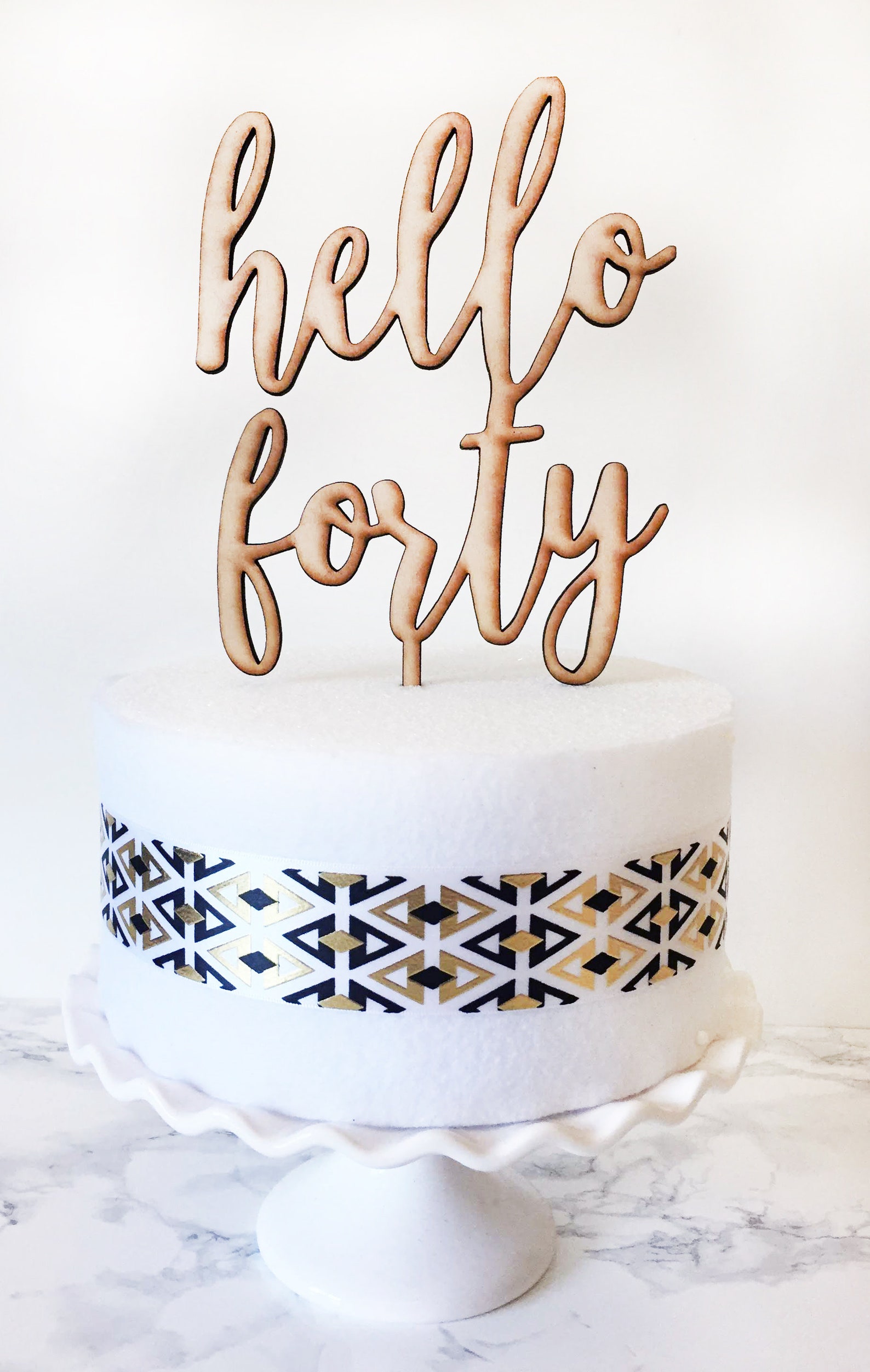 Hello Forty Cake Topper, 40th Birthday Cake Topper, Birthday Cake ...