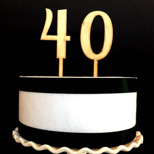Wood Number Cake Topper, Birthday Cake Topper, Anniversary Cake Topper ...