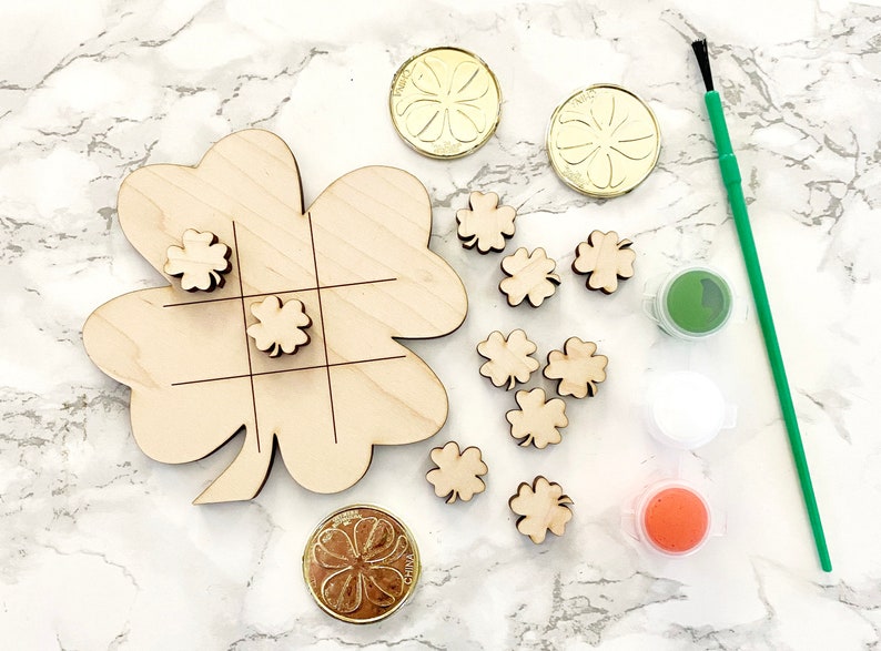 St. Patrick's Day Tic Tac Toe Kit, St. Patrick's Day Ready to Paint Kit ...