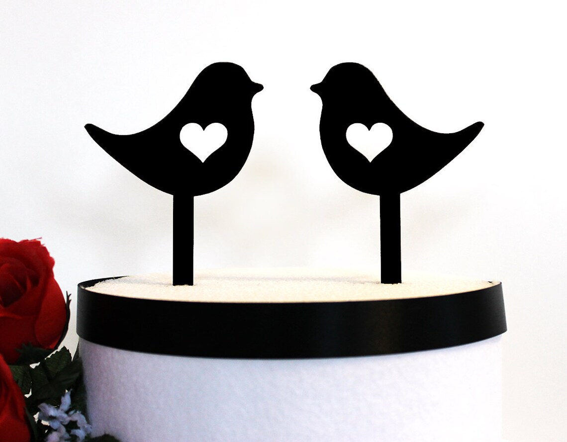 Love Bird Cake Toppers Love Bird Wedding Wood Cake Topper | Etsy