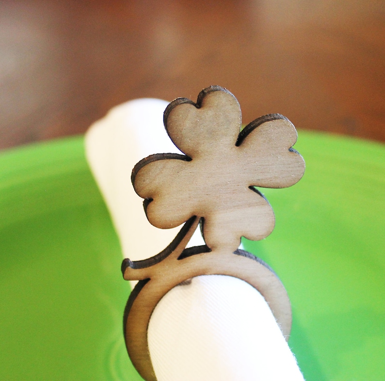 Shamrock Wood Napkin Rings St. Patricks's Day Laser Cut - Etsy