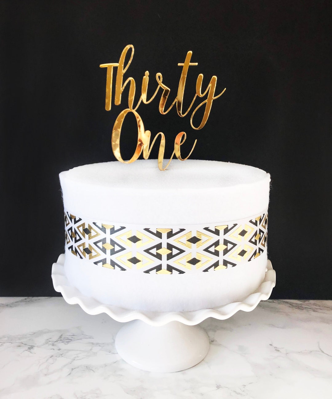 Thirty One Cake Topper, 31st Birthday Cake Topper, 31 Cake Topper, Gold ...