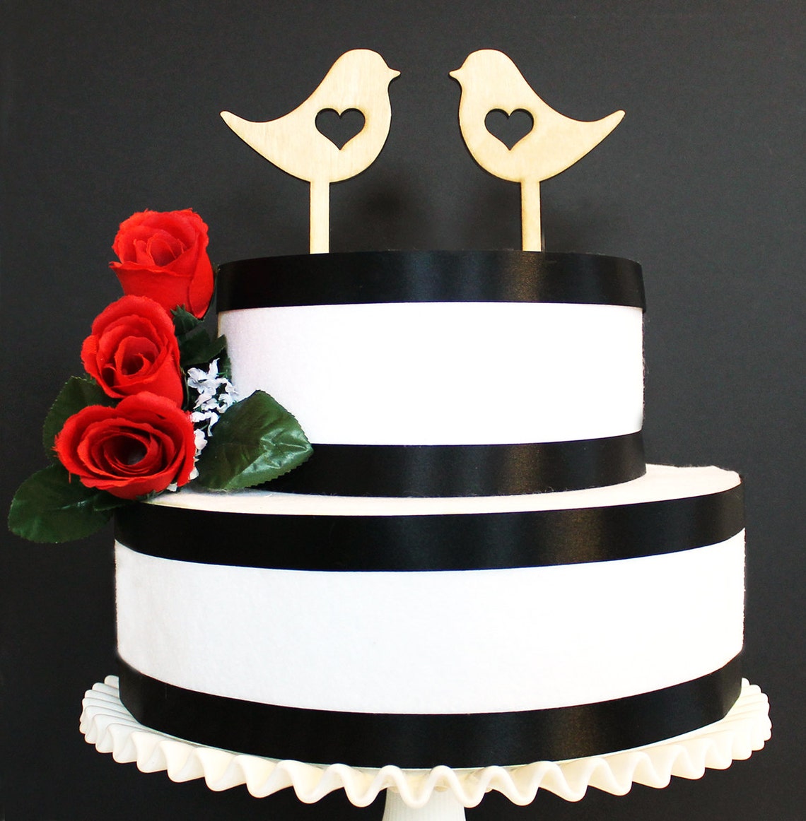Love Bird Cake Toppers Love Bird Wedding Wood Cake Topper | Etsy