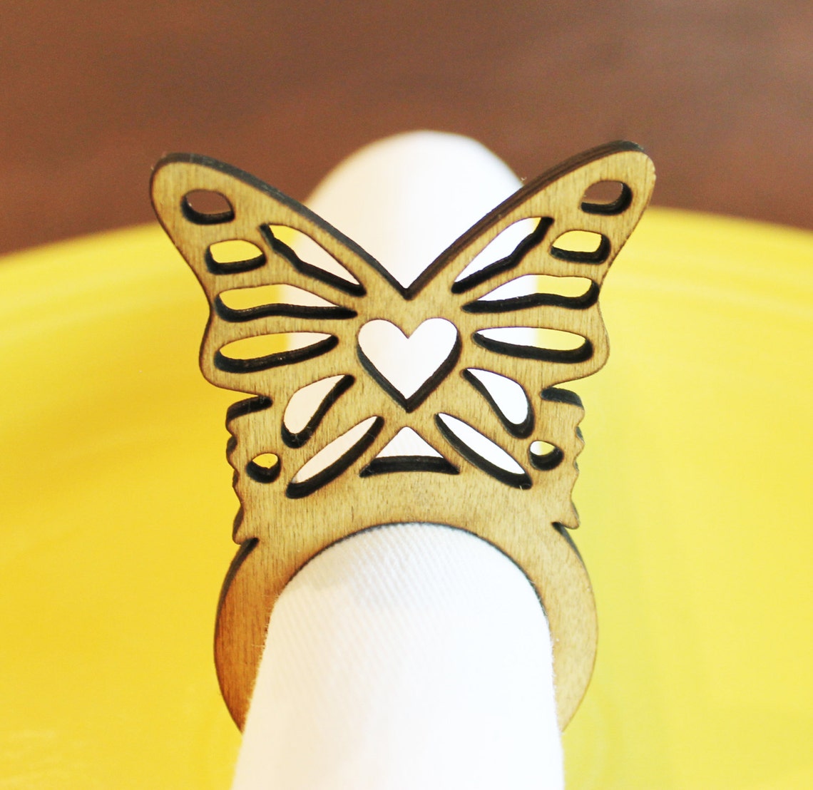 Butterfly Wood Napkin Rings Butterfly Party Tea Party | Etsy