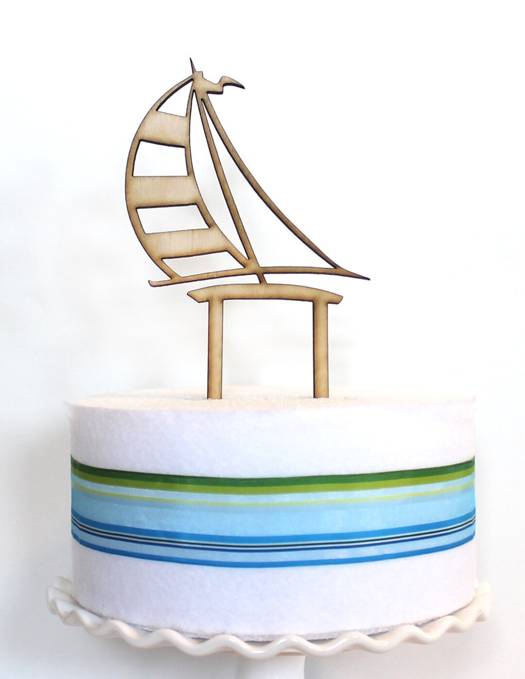 Sailboat Cake Topper, Wood Cake Topper, Ocean Wedding Cake Topper ...