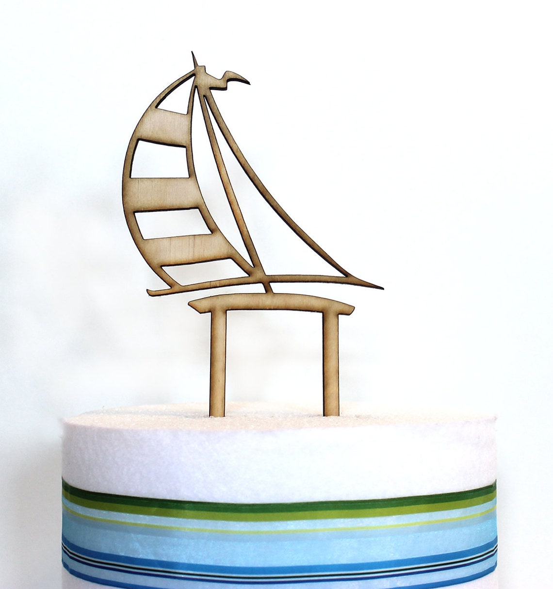 Sailboat Cake Topper, Wood Cake Topper, Ocean Wedding Cake Topper ...