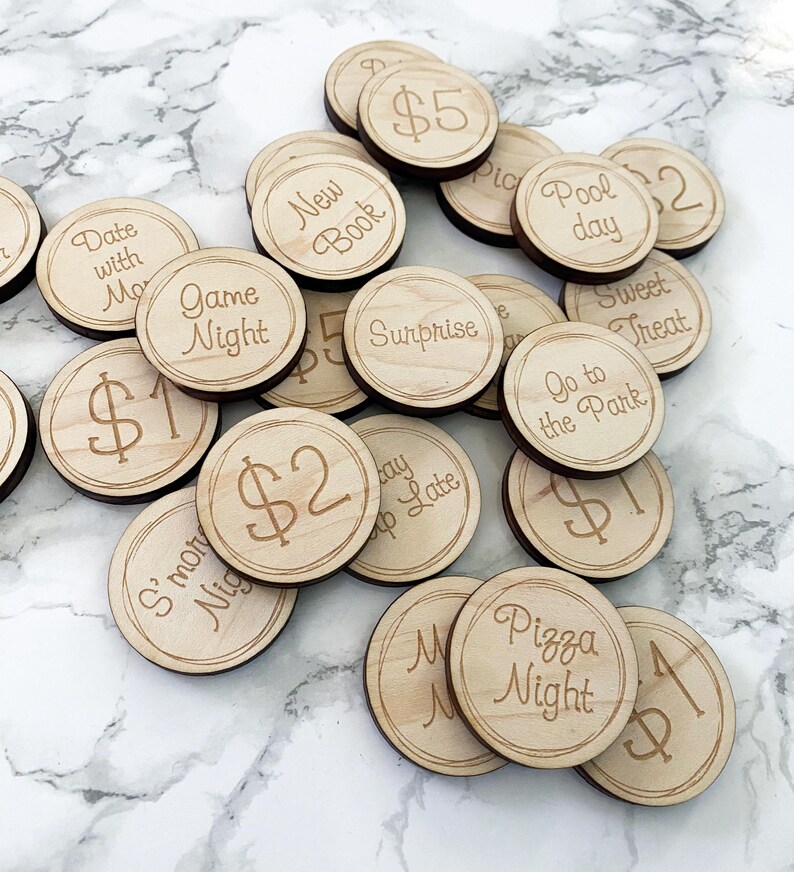 Easter Egg Hunt Reward Tokens: Wooden Good Behavior Coins - Set of 24 ...