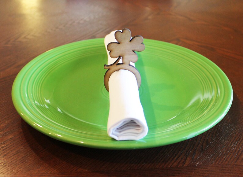 Shamrock Wood Napkin Rings St. Patricks's Day Laser Cut - Etsy