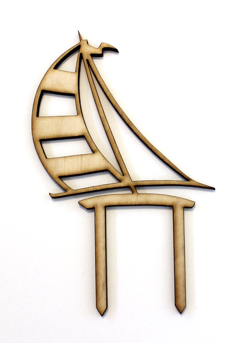 Sailboat Cake Topper Wood Cake Topper Wedding Cake Topper | Etsy