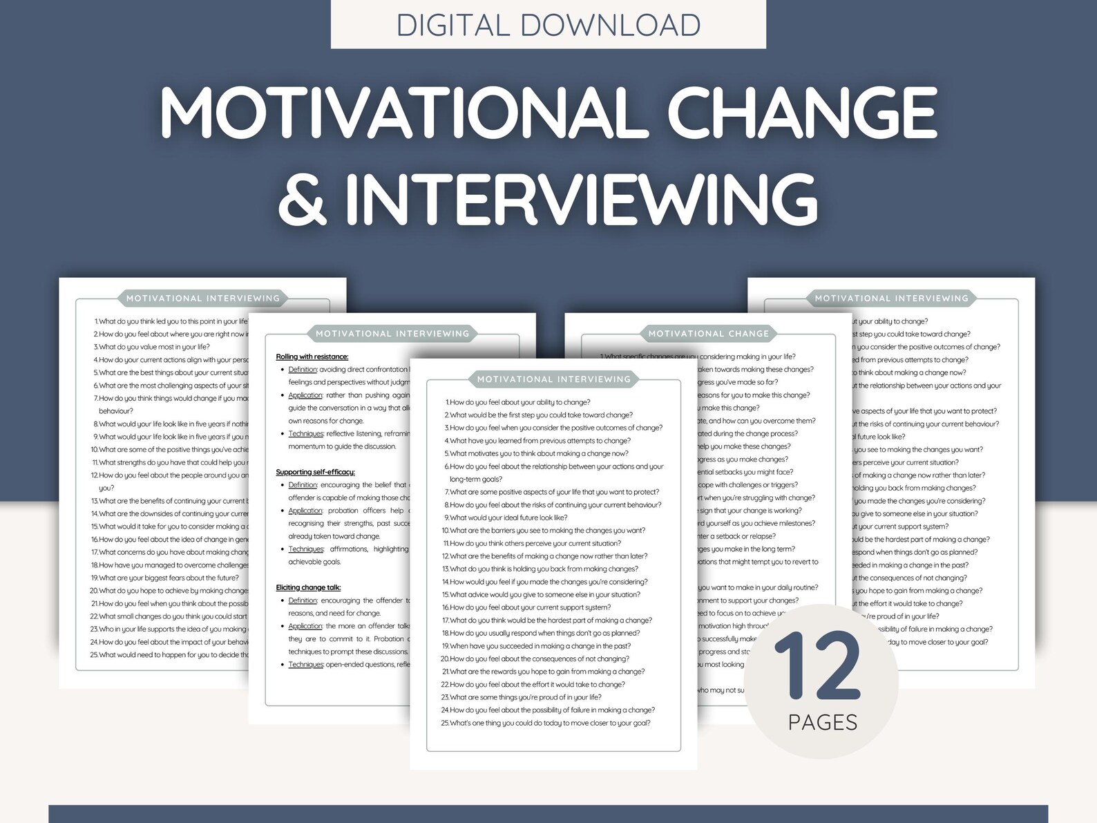 Motivational Interviewing | Motivational Change | Probation Officer ...