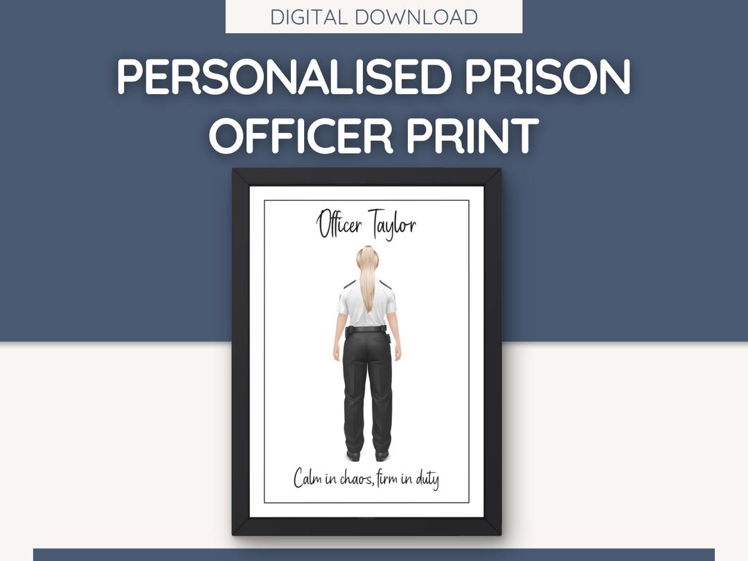 Personalised Female Prison Officer Print | Custom Correctional Staff ...