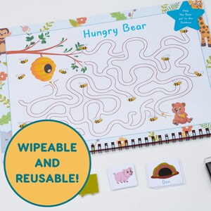 Kids Busy Book, WIPEABLE Activity Book, Fun Toddler Learning Binder ...