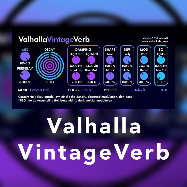 Valhalla Vintage Verb Preset Pack - Etsy