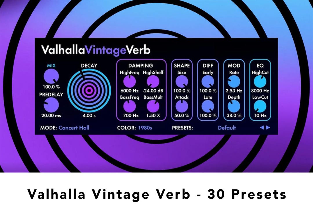 Valhalla Vintage Verb 30 Presets - Etsy