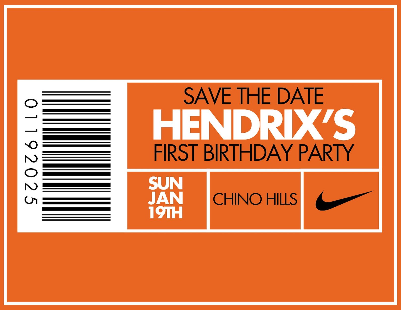 Nike Shoes Party Theme Template Party Invitations and Save the Date ...