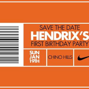 Nike Shoes Party Theme Template Party Invitations and Save the Date ...