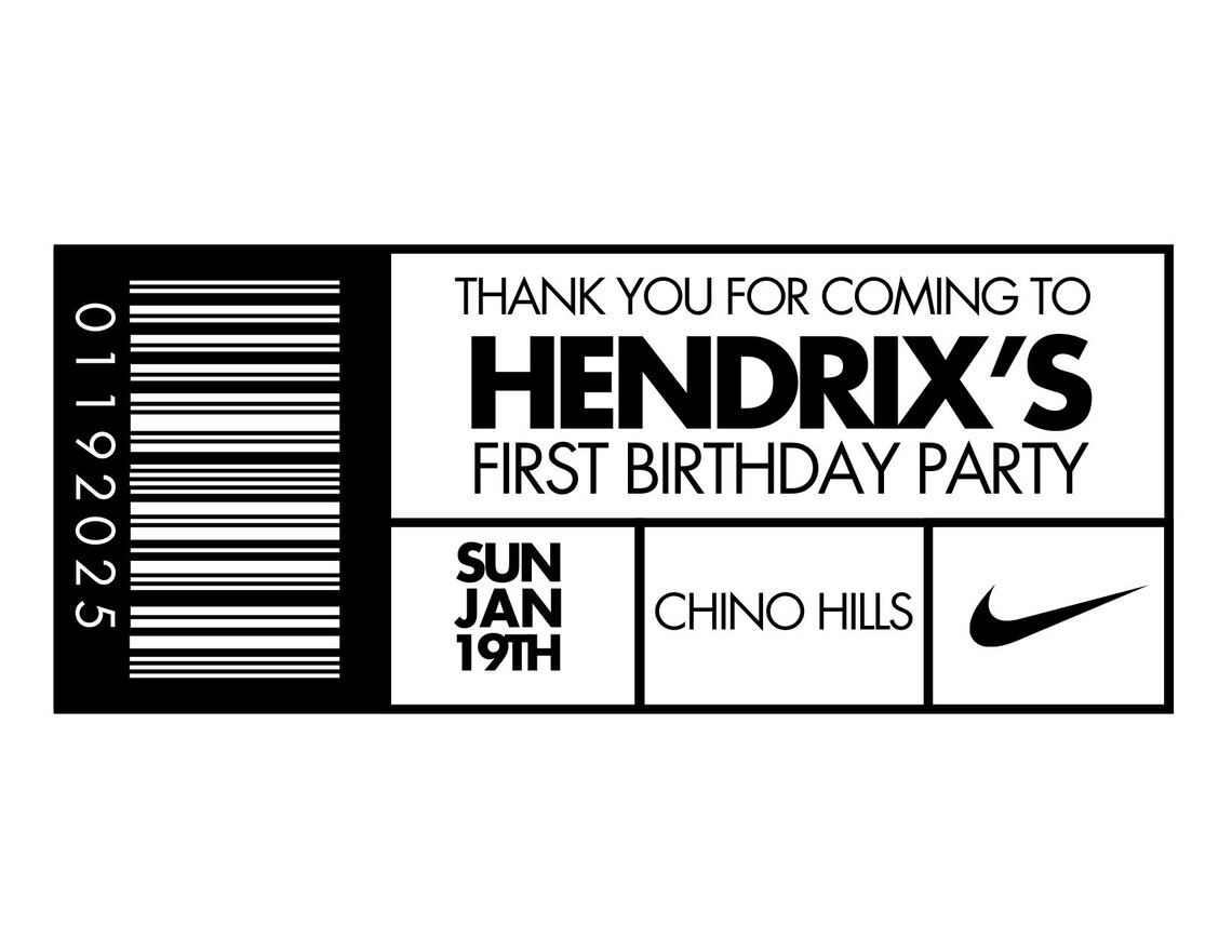 Nike Shoes Party Theme Template Party Invitations and Save the Date ...
